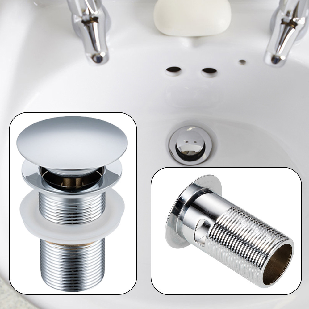 [Redkee.my] Bathroom Basin Waste Stopper Click-Clack Dome UnSlotted ...