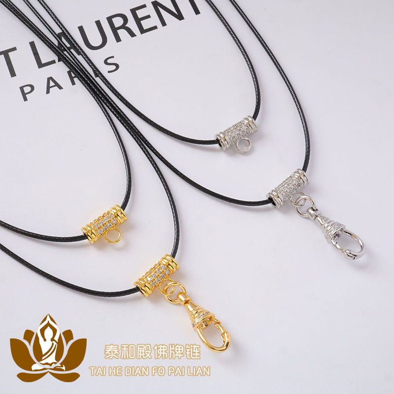 Thai Buddha amulet chain, thin wax rope chain, small Buddha amulet ...