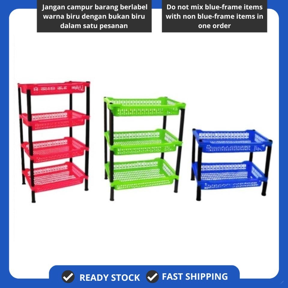 🔥 Multipurpose Rack 3 Tier 6923 Storage Onions Groceries / Rak Pelbagai ...