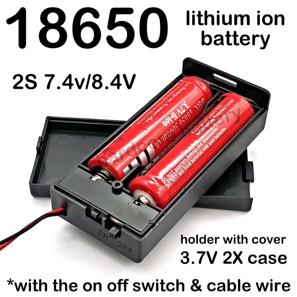 18650 lithium ion battery connector holder 2S 7.4V 8.4V storage box ...