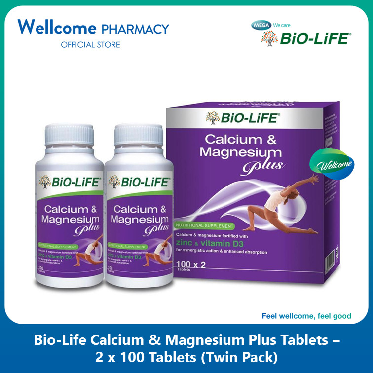 Bio-Life Calcium & Magnesium Plus Tablet - 2 x 100's (Twin Pack) / 100 ...