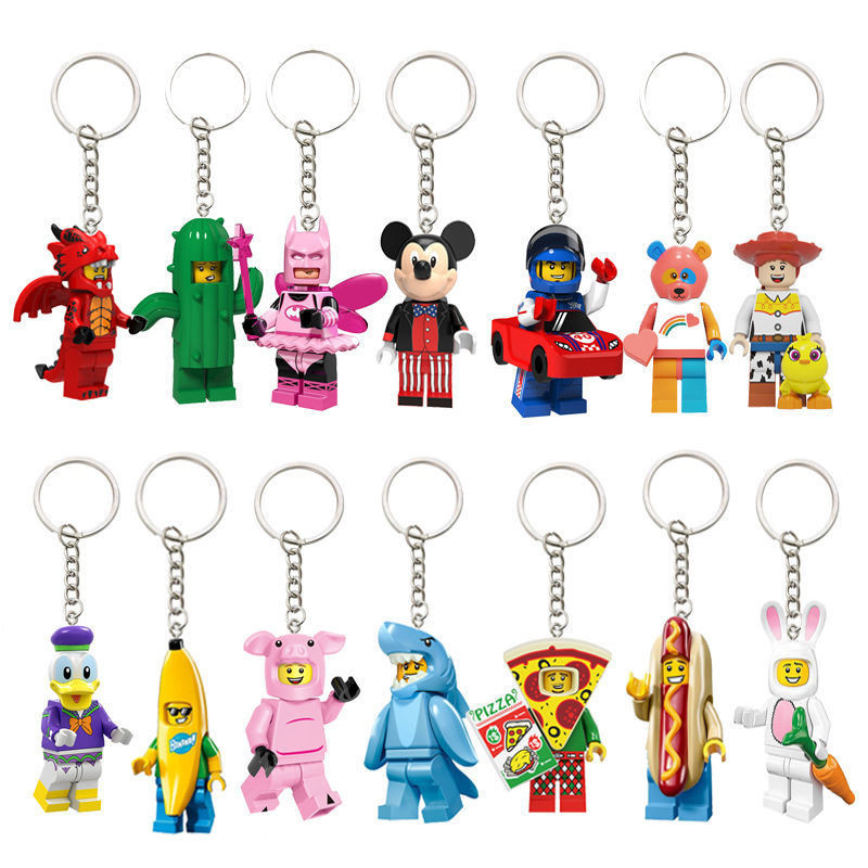 Compatible with Building blocks keychain minifigures Internet celebrity ...