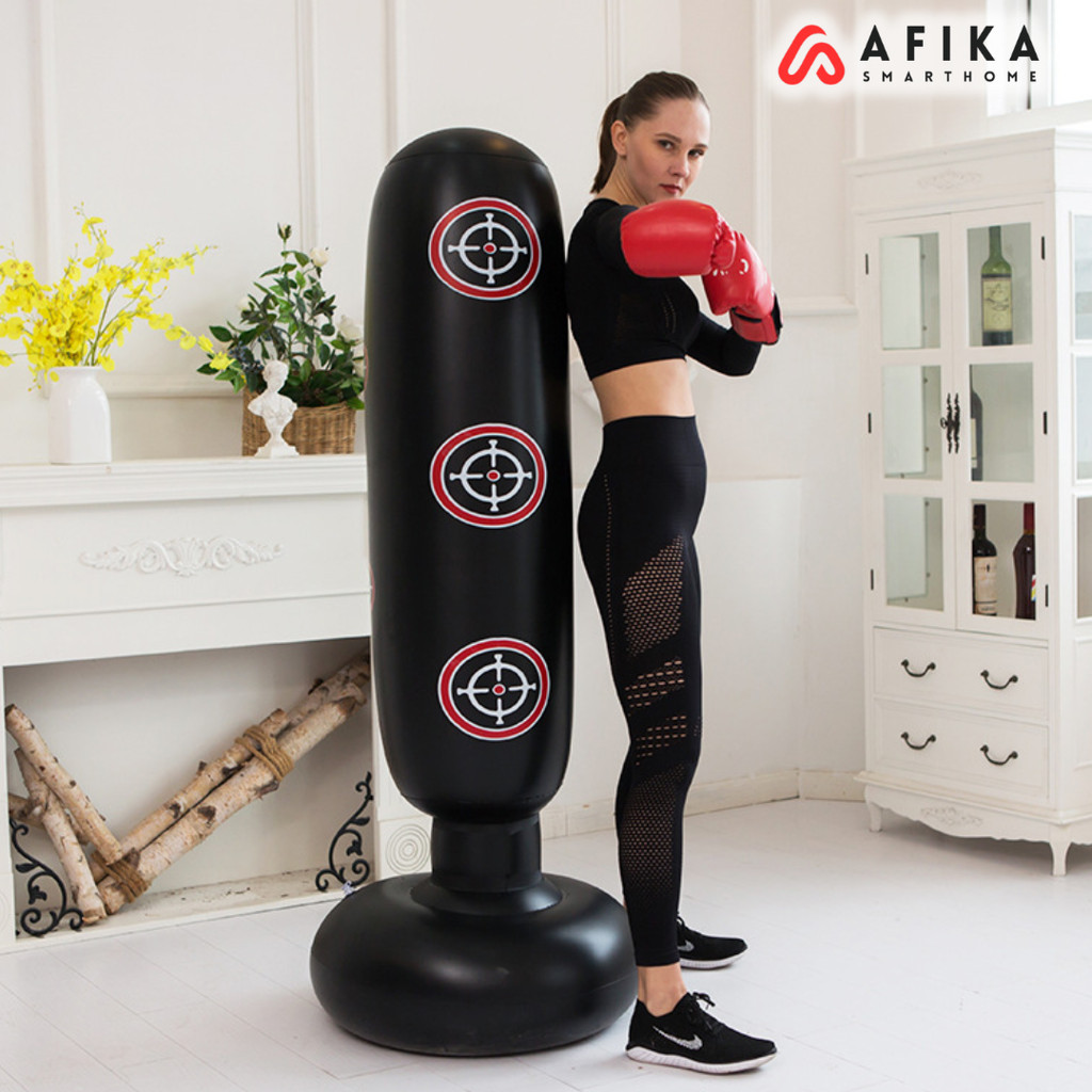 Boxing Samsak Vertical Punching Bag Inflatable Boxing Samsak Pole 160cm ...