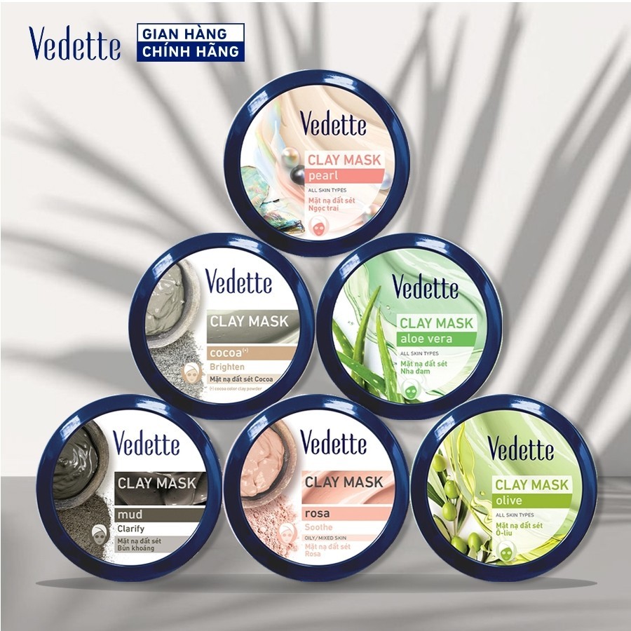 Vedette Clay Masks Of All Kinds - Absorb Excess Oil, Dirt, Tighten ...
