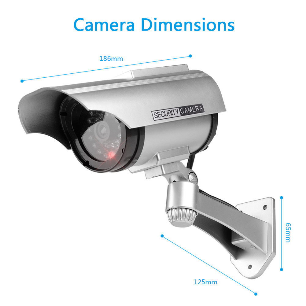 Solar Fake Camera LED Monitor Simulation CCTV Surveillance Dummy ...