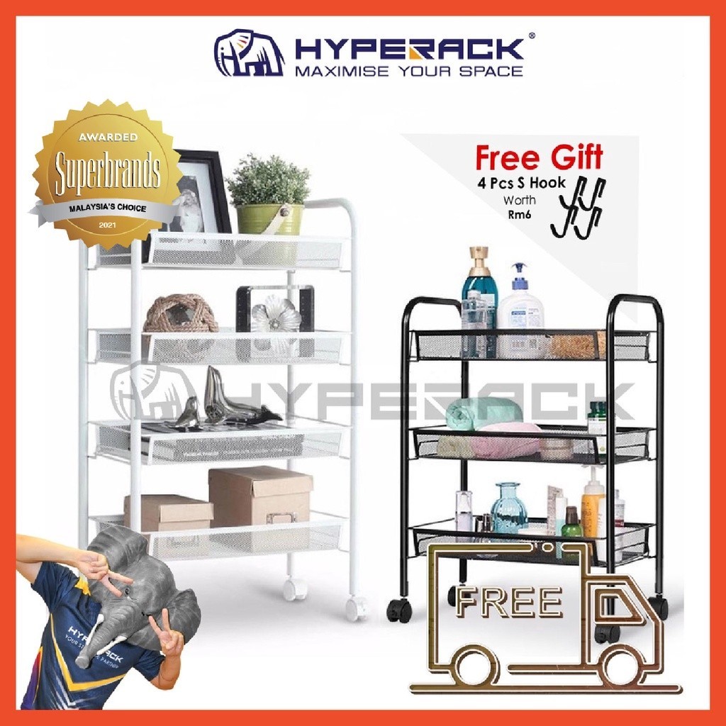 SUPERACK Trolley Rack Metal Steel Trolley Storage Rack Rak Troli Beroda ...
