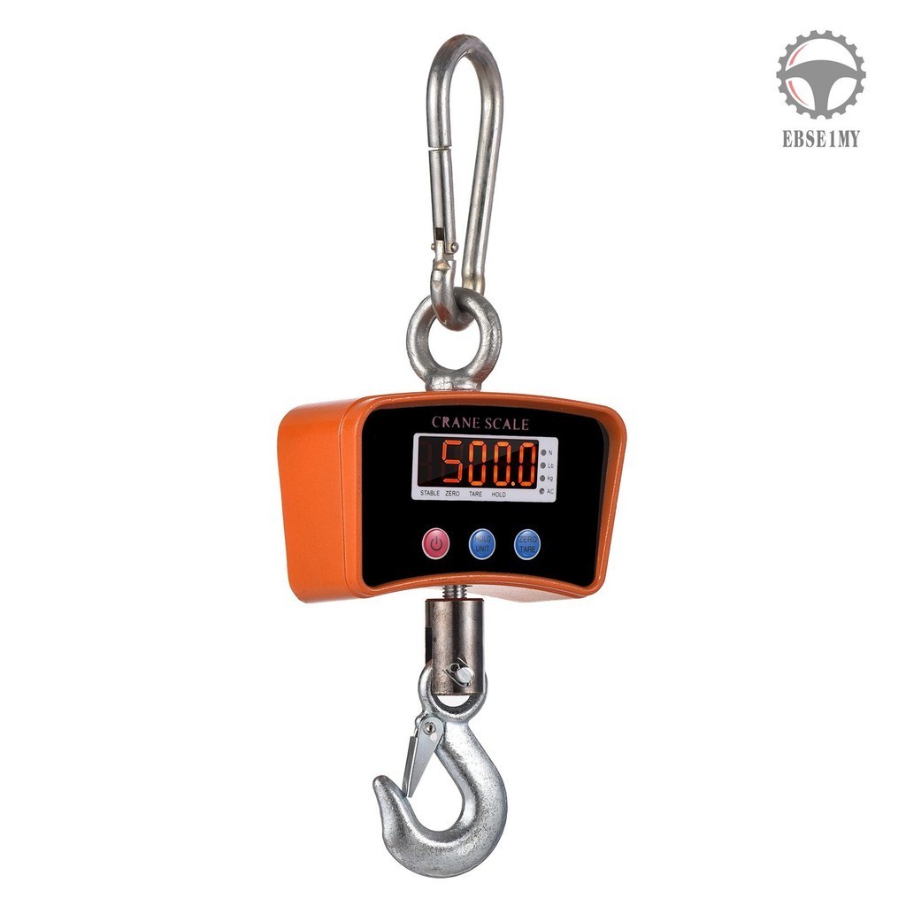 500kg/ 1102lbs Digital LED Hanging Scale Portable Heavy Duty Crane ...