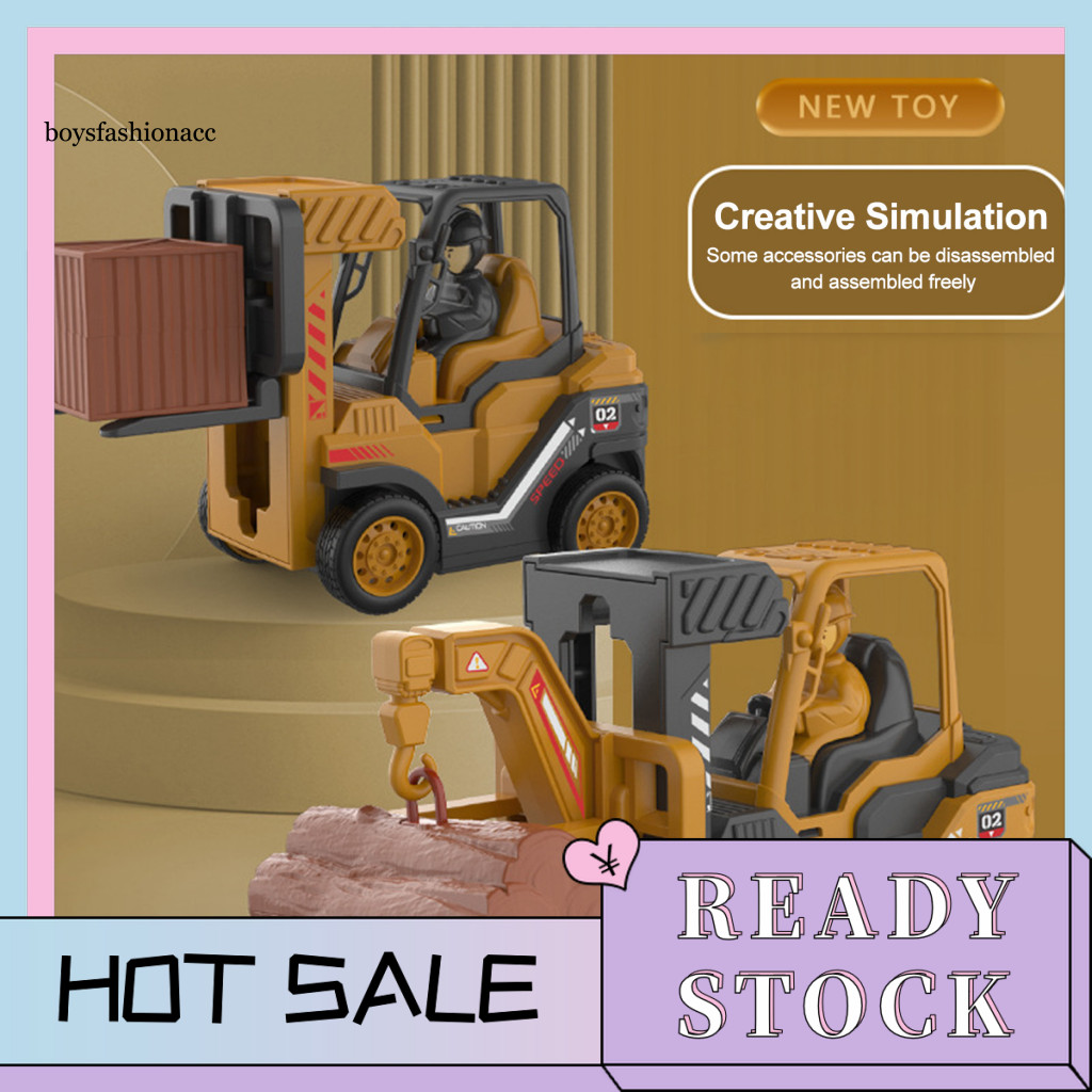 BF Pretend Play Forklift Kids Toy Forklift Construction Toy Set with ...