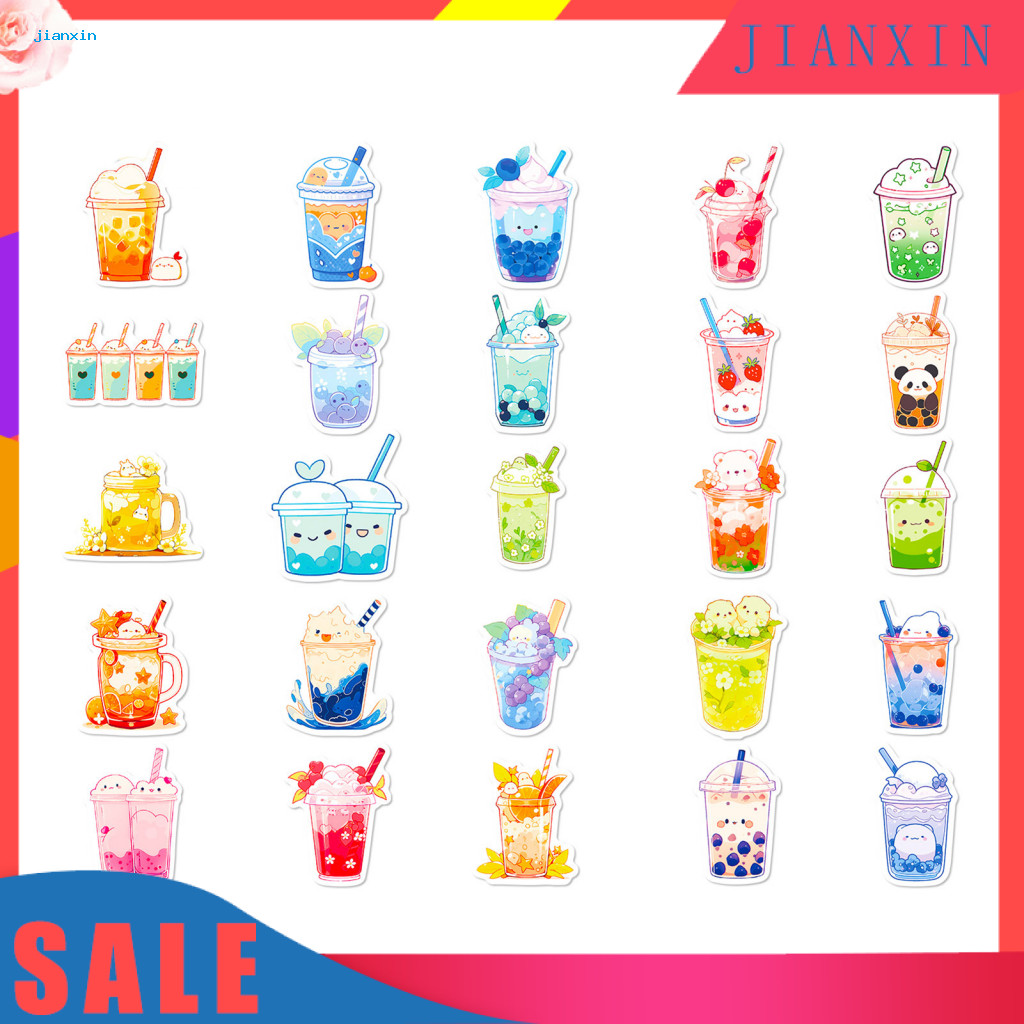 Diy Decoration Stickers Fun Bubble Tea Stickers 50pcs Bubble Milk Tea ...