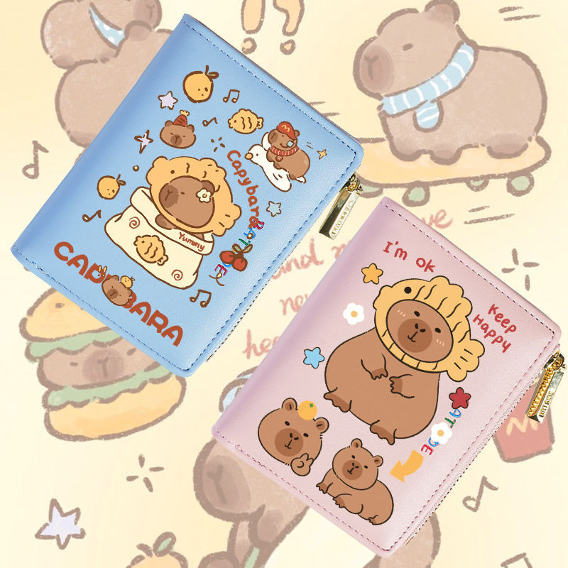 Capybara Short Wallet Cute Capybara Anime Peripheral Coin Purse Junior ...