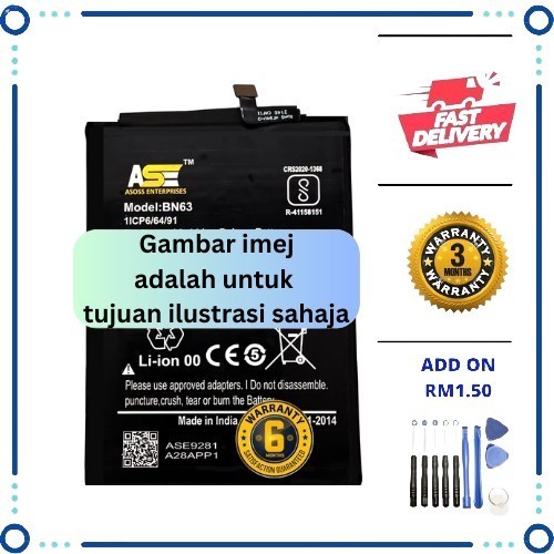 BATTERY RMI 10 PRIME 2022 ( BN63 ) | Shopee Malaysia