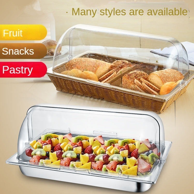 Bread Fruit Basket Cake Food Display Plate with Lid Cover Tray Buffet ...