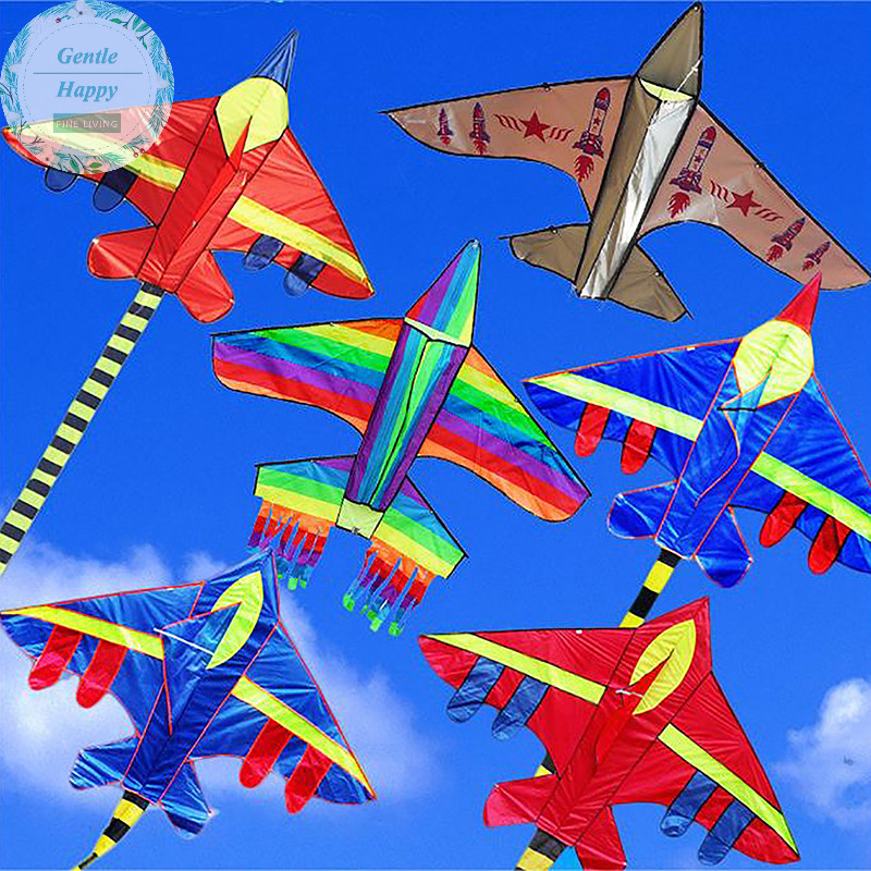 GentleHappy Cartoon Children Kite Blue Red Fighter Rain Plane Kite For ...