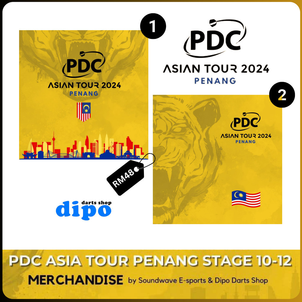 Limited 】PDC ASIA PENANG 2024 OFFICIAL DARTS HAND TOWEL | Shopee Malaysia