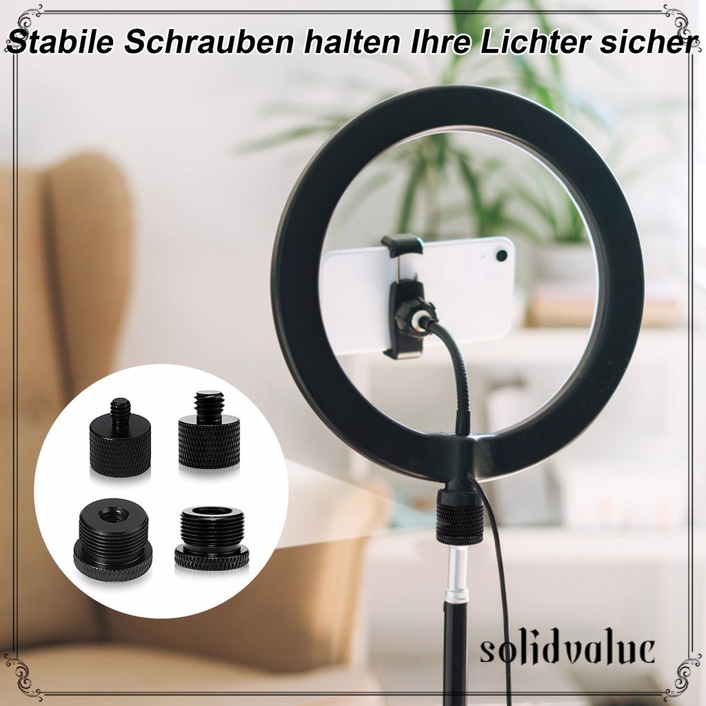 4 Pieces Thread Screw Mount Adapter 3/8 Inch Tripod Convert to Female 5 ...