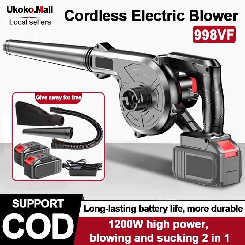 Portable Cordless Air Blower Rechargeable Electric Blower & Vacuum Leaf ...