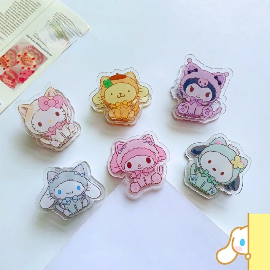 Cartoon Sanrio Hello Kitty Melody Kuromi Acrylic Double-Sided Clamp ...