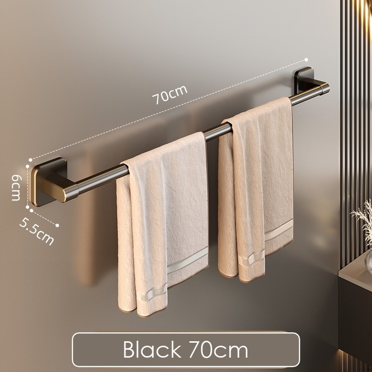 BSU Tower Bar Aluminium Bathroom Towel Rack Towel Hanger Shower Rack ...