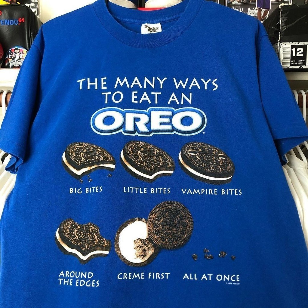 Vintagestyle Wome Men Oreo Print Short Sleeves Tshirt | Shopee Malaysia