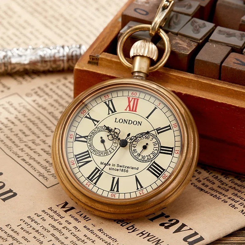 Bronze Vintage Retro Copper Watch Steampunk Mechanical Pocket Watch ...