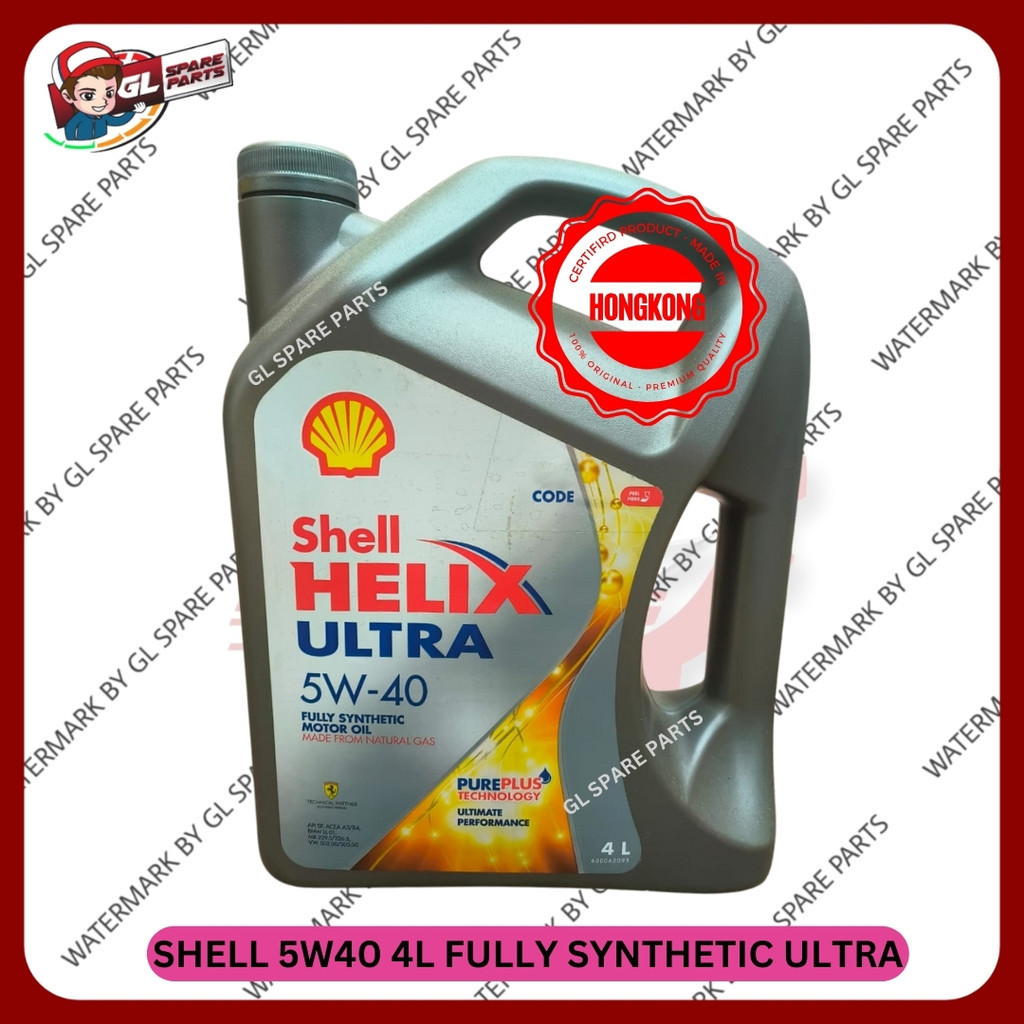 (MADE IN HONGKONG) 100% ORIGINAL SHELL 5W40 ULTRA FULLY SYNTHETIC 5W-40 ...