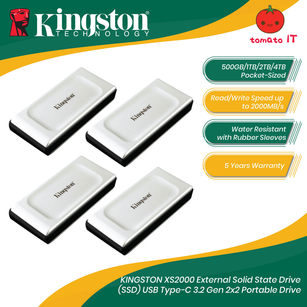 KINGSTON XS2000 External Solid State Drive (SSD) USB Type-C 3.2 Gen 2x2 ...