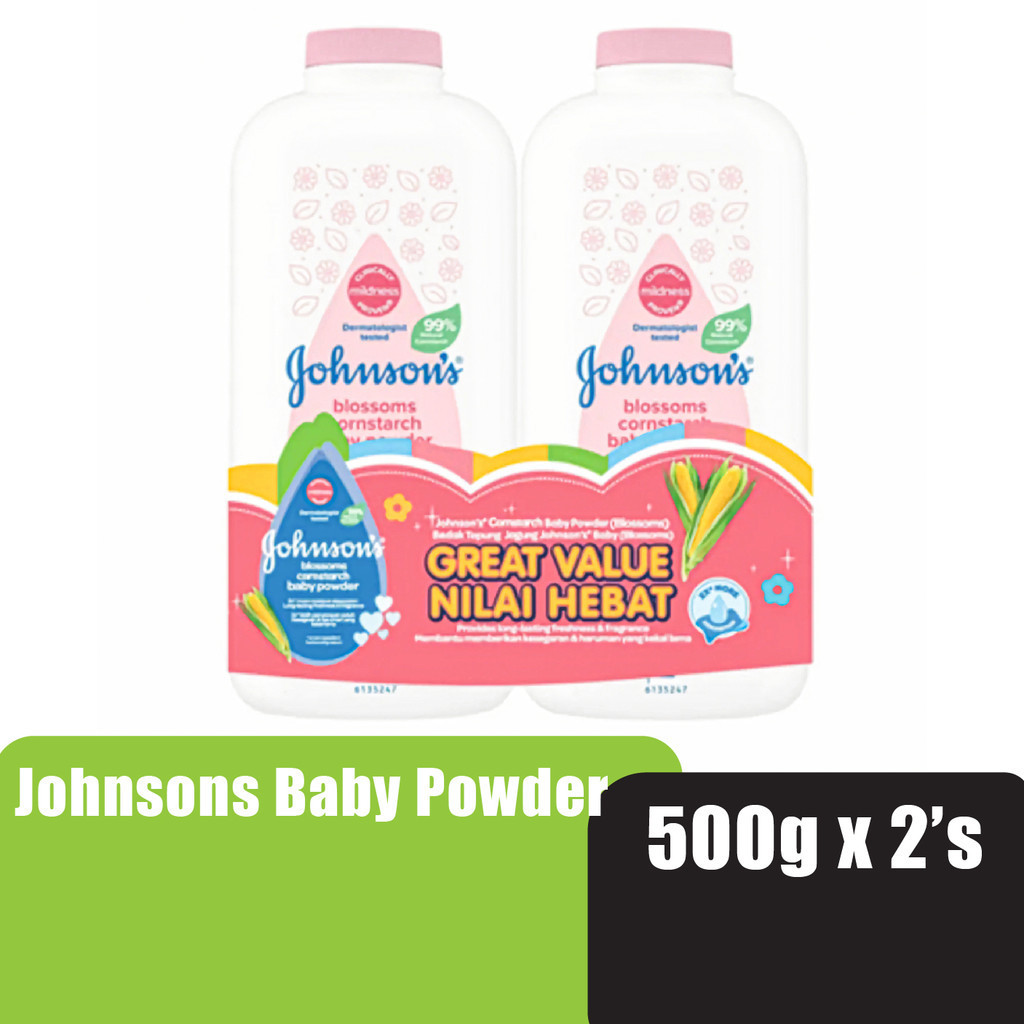 JOHNSONS Baby Powder 2 x 500g | Shopee Malaysia