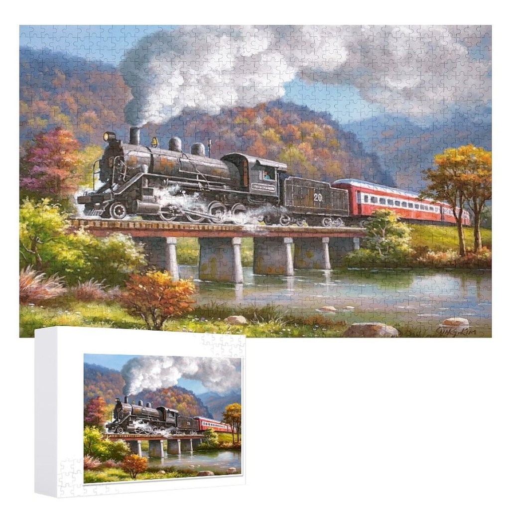 Train Color Puzzle (500 Piece Jigsaw Puzzle) - Glare Free - Precision ...