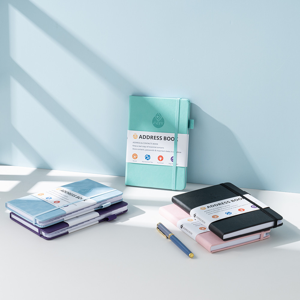 B6 Address Book With Alphabetical Tabs PU Leather Hardcover For ...