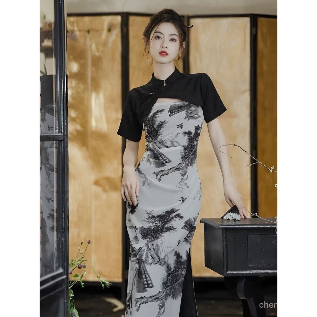 New Chinese Style Cool Feeling Wear Zen Women's Clothing Jiangnan Ink ...