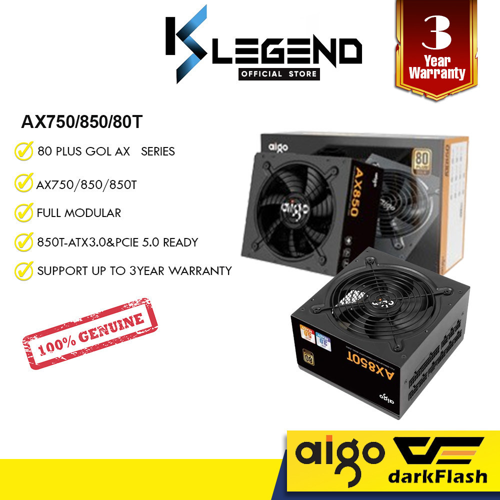 Aigo DarkFlash AX750 AX850 AX850T Full Modula PSU 80 Plus Gold ...