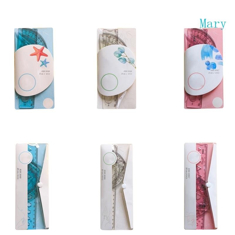 Mary Portable Math Drafting Tool Plastic Rulers Set Bendable Anti-break ...