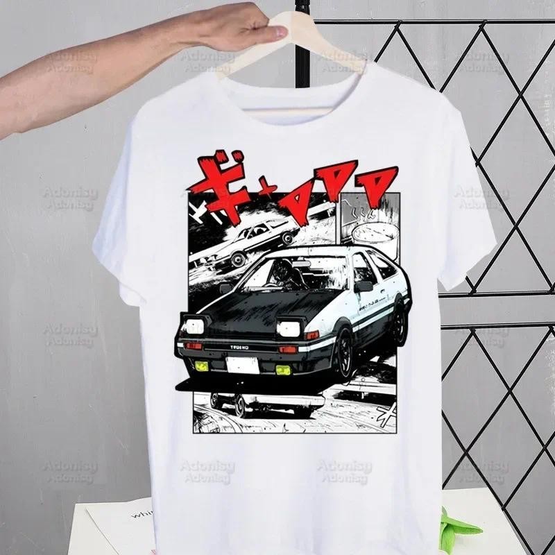 Initial D Drift Car Akagi RedSuns T-shirts Summer Anime AE86 Tshirt JDM ...