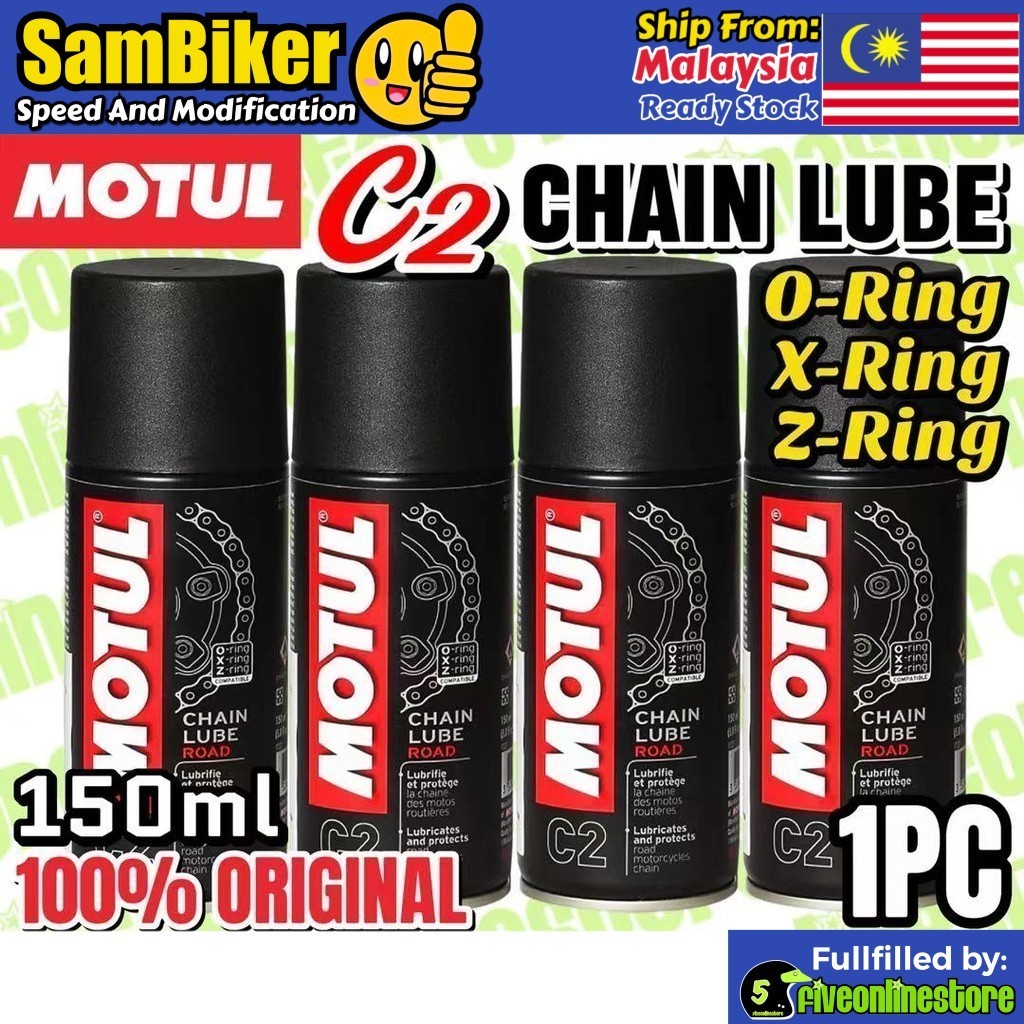 MOTUL C2 Chain Lube Road 150ML MC Care 100% ORIGINAL Spray Rantai Motor ...