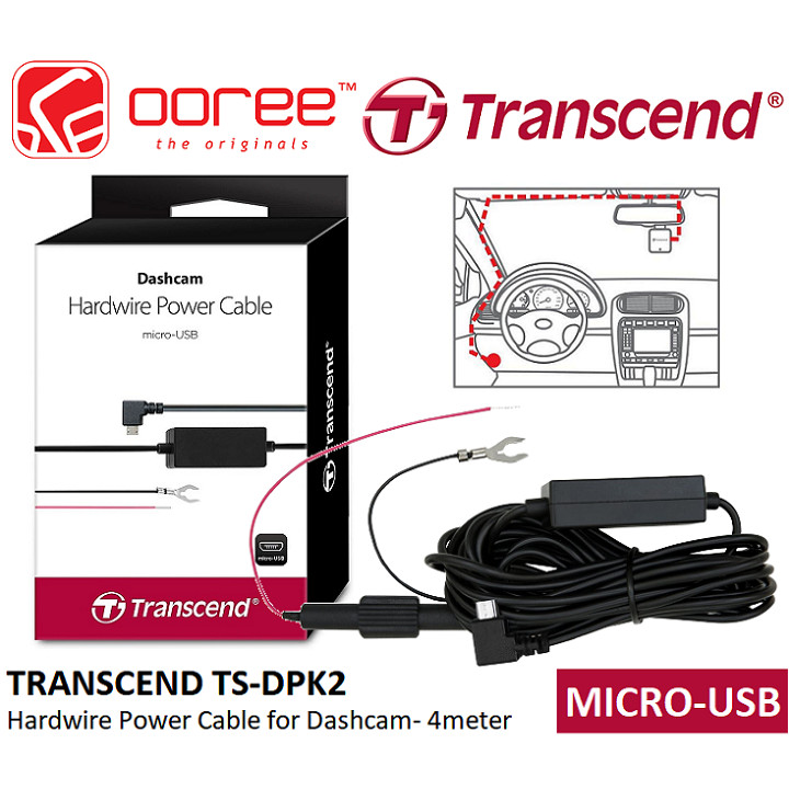 TRANSCEND TS-DPK2 MICRO USB HARDWIRE POWER CABLE KIT FOR DRIVEPRO ...