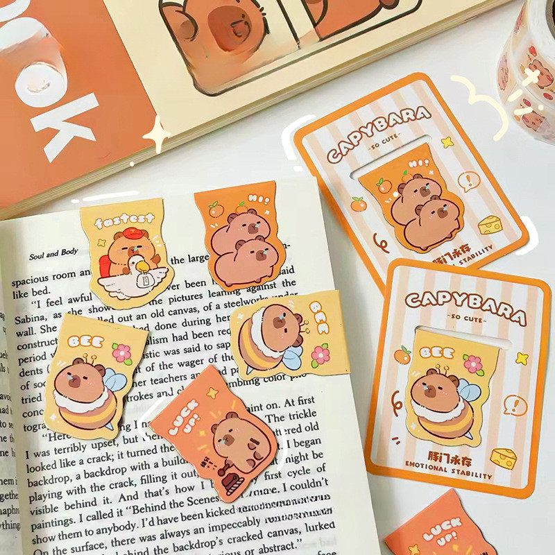 Capybara Magnetic Bookmark Cute Cartoon Pattern Page Marker School ...