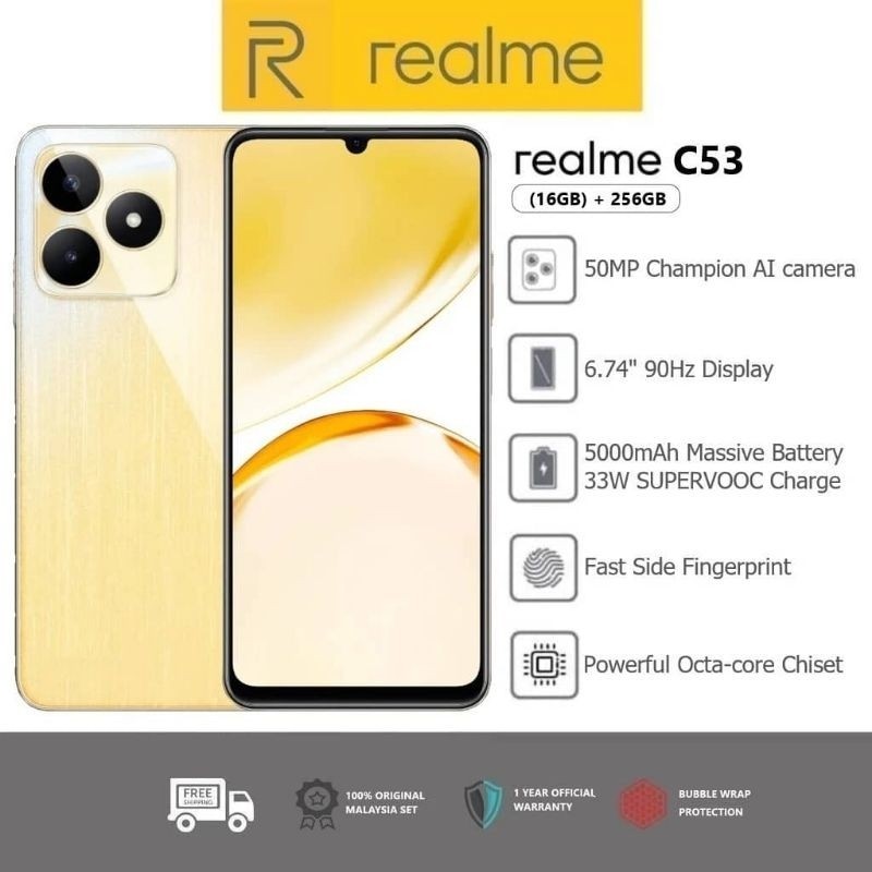 💯💢. .REALME C53 (256GB +8GB+8GB RAM) | Shopee Malaysia