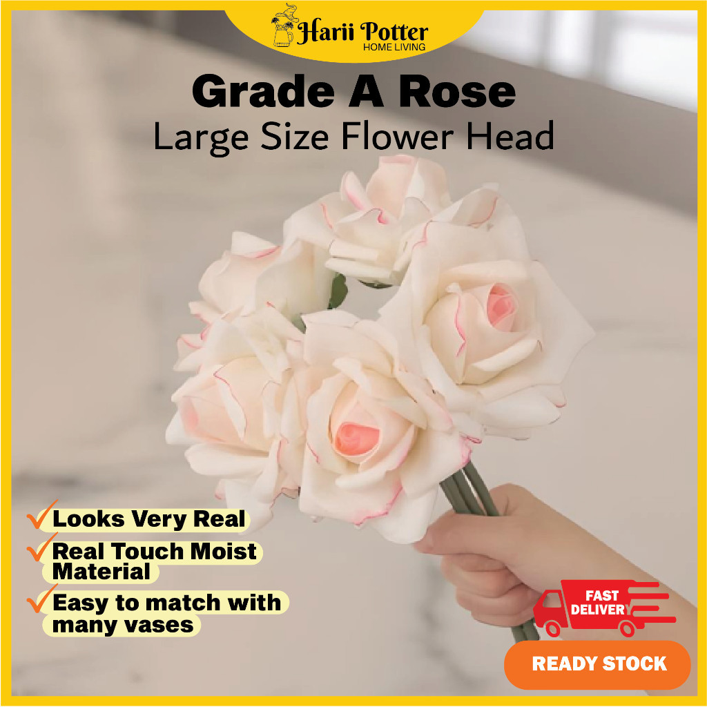 Artificial Rose Flower Real Touch Roses Bouquet Fake Flower Gubahan ...