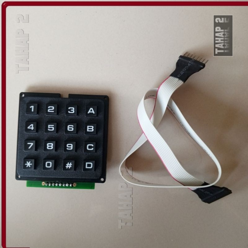 TOMBOL 4X4 MATRIX embossed KEYPAD + BLACK BUTTON SOCKET CABLE POM MINI ...