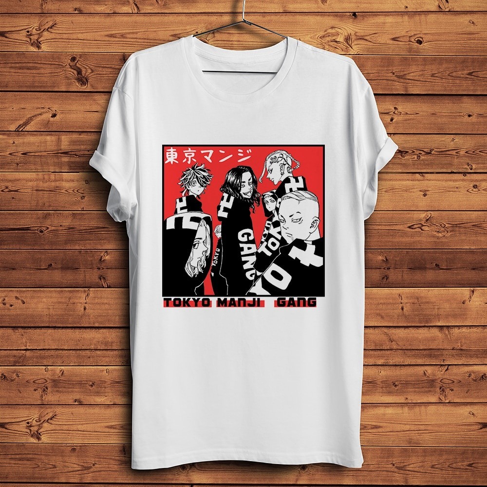 Tokyo Revengers Manji Gang Funny Anime Tshirt Unis White Cartoon Loose ...