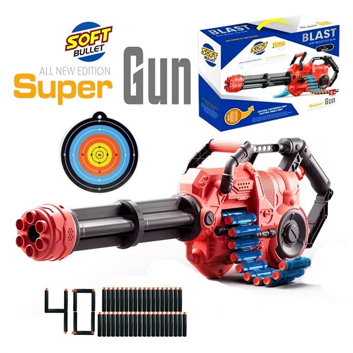 Soft EVA Foam Bullet Blasters Gun | Rechargeable Pistol Toy for Kids ...