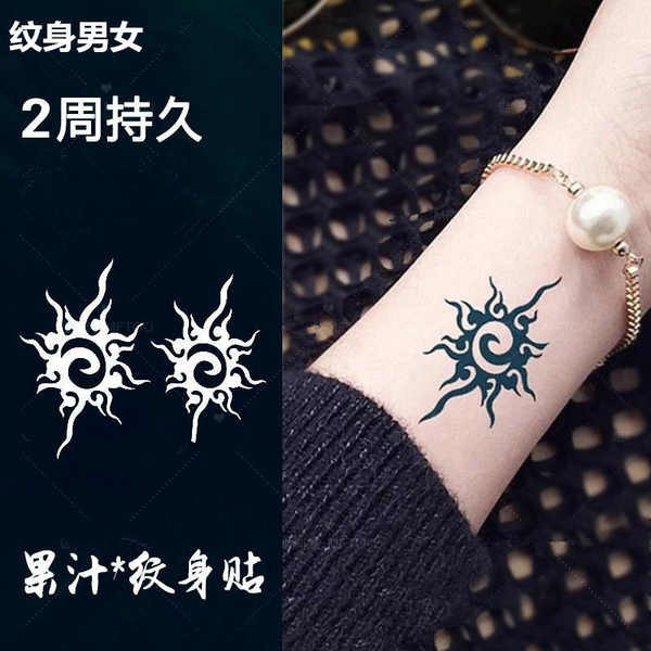 henna inai Jus Herba Sun Totem Tatu Tangan Belakang Gaya Gelap Patch ...