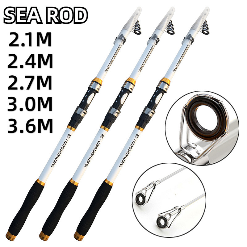 New Portable Telescopic Sea Fishing Rod Distance Throwing 2.1M-3.6M ...