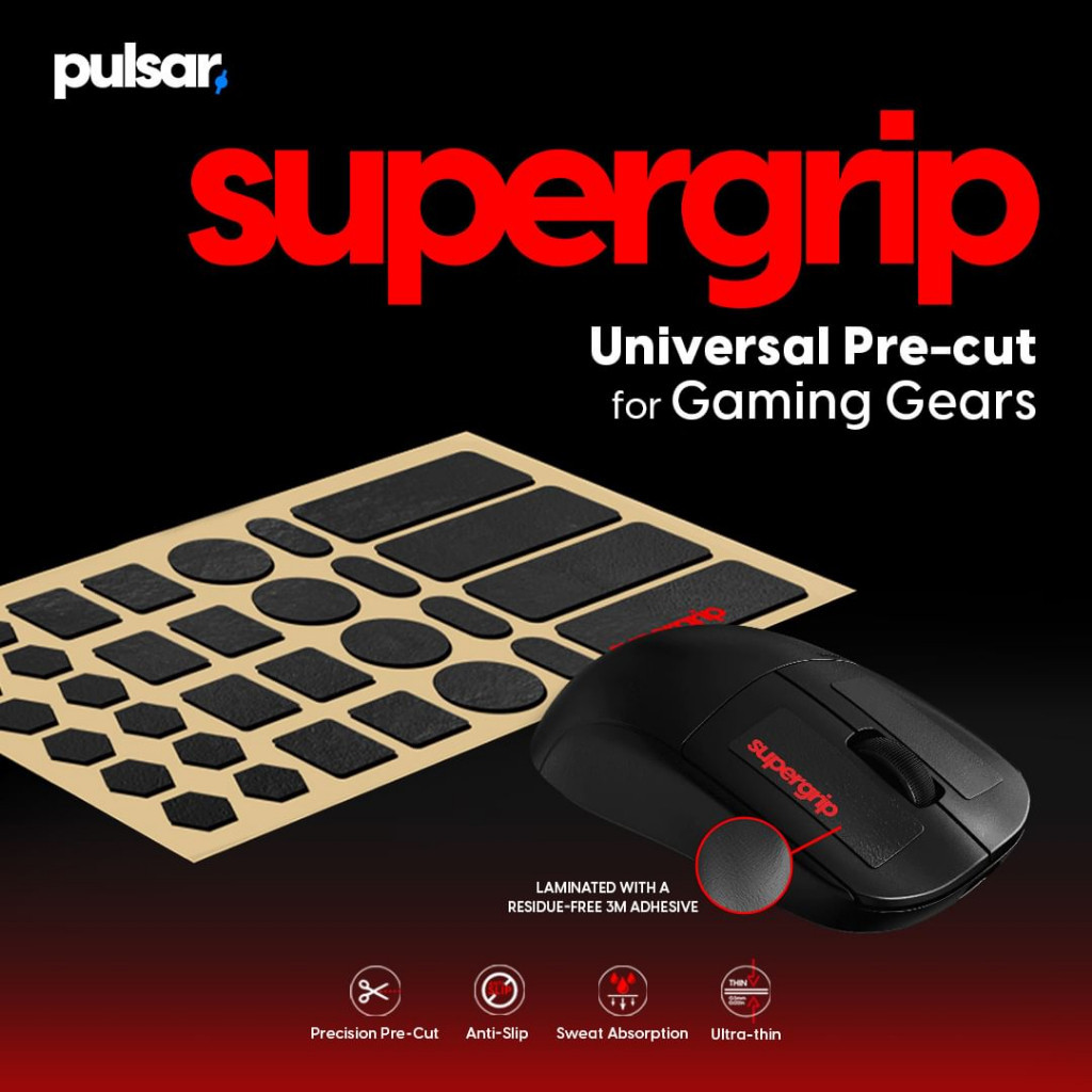 PULSAR Supergrip Pre-Cut Universal Grip Tape for Gaming Gears Sweat ...