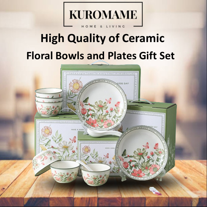 KUROMAME Ceramic Dinnerware Gift Set With Box Bowl Set Mangkuk Pinggan ...