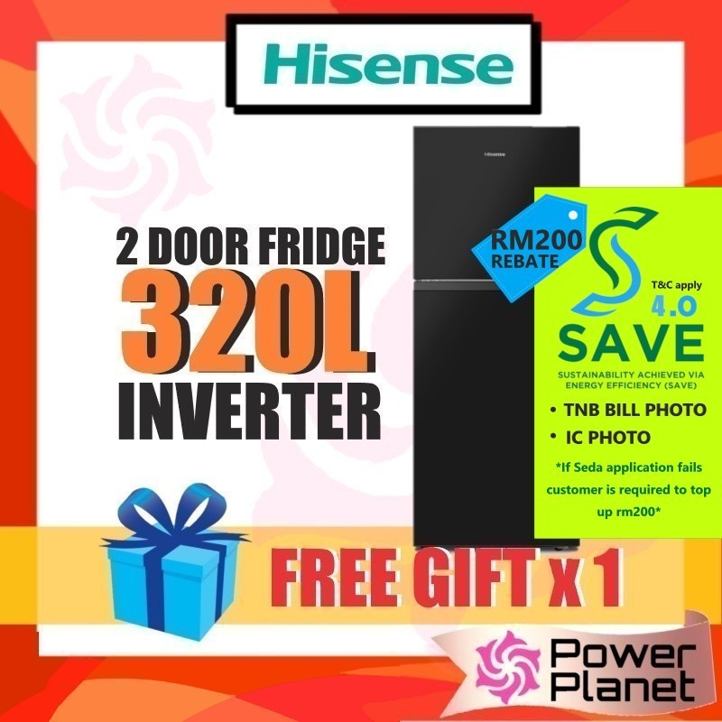 [SAVE4.0] [FREE GIFT] Hisense Fridge 320L RT328N4ABN Inverter Top Mount ...