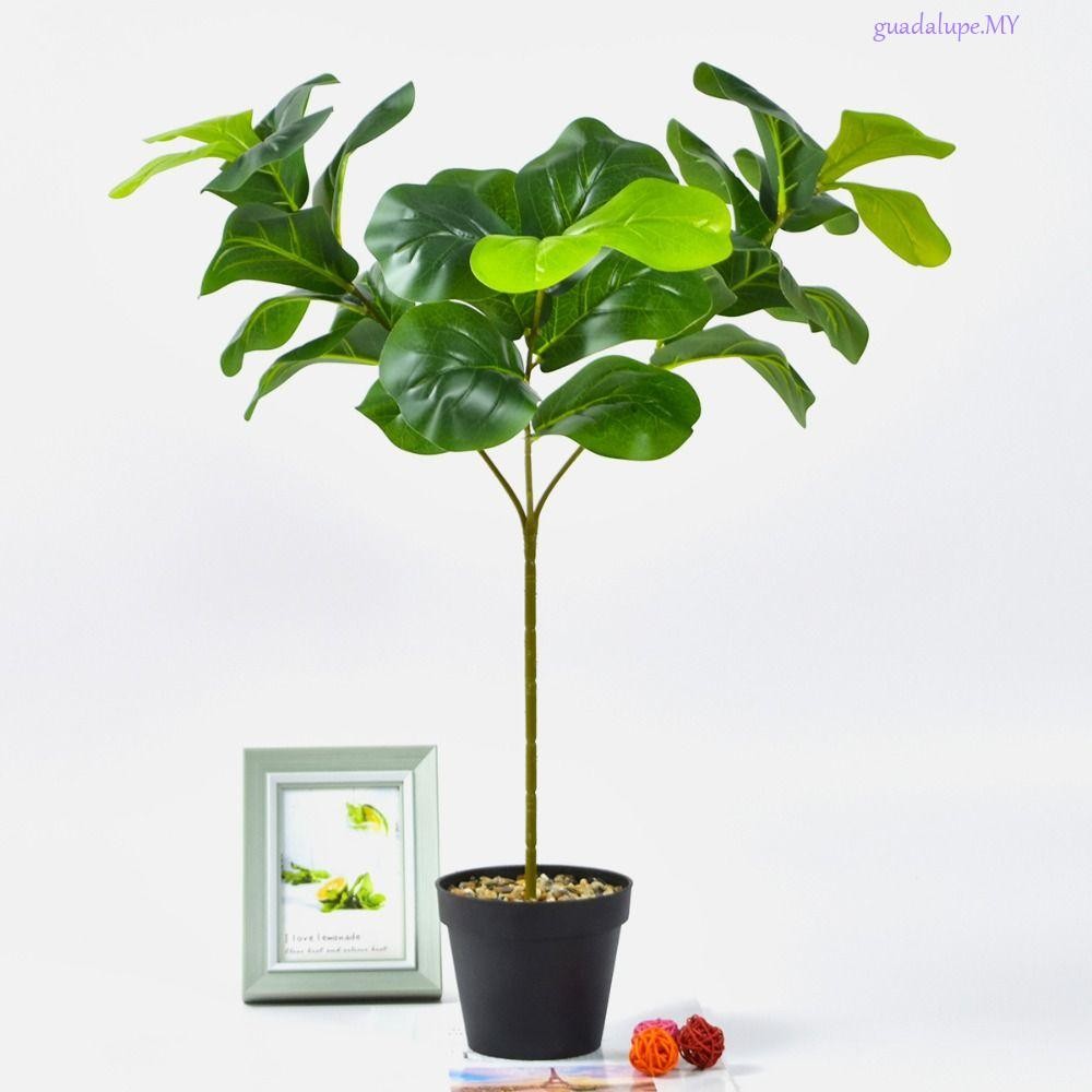 GUADALUPE Artificial Fiddle Leaves Fig Tree, Large Real Touch Fake ...