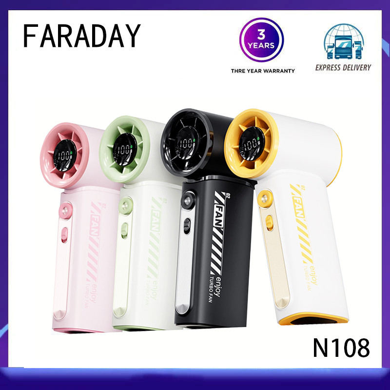 FARADAY N108 2025 new turbo high-speed handheld fan with 100 speed wind ...