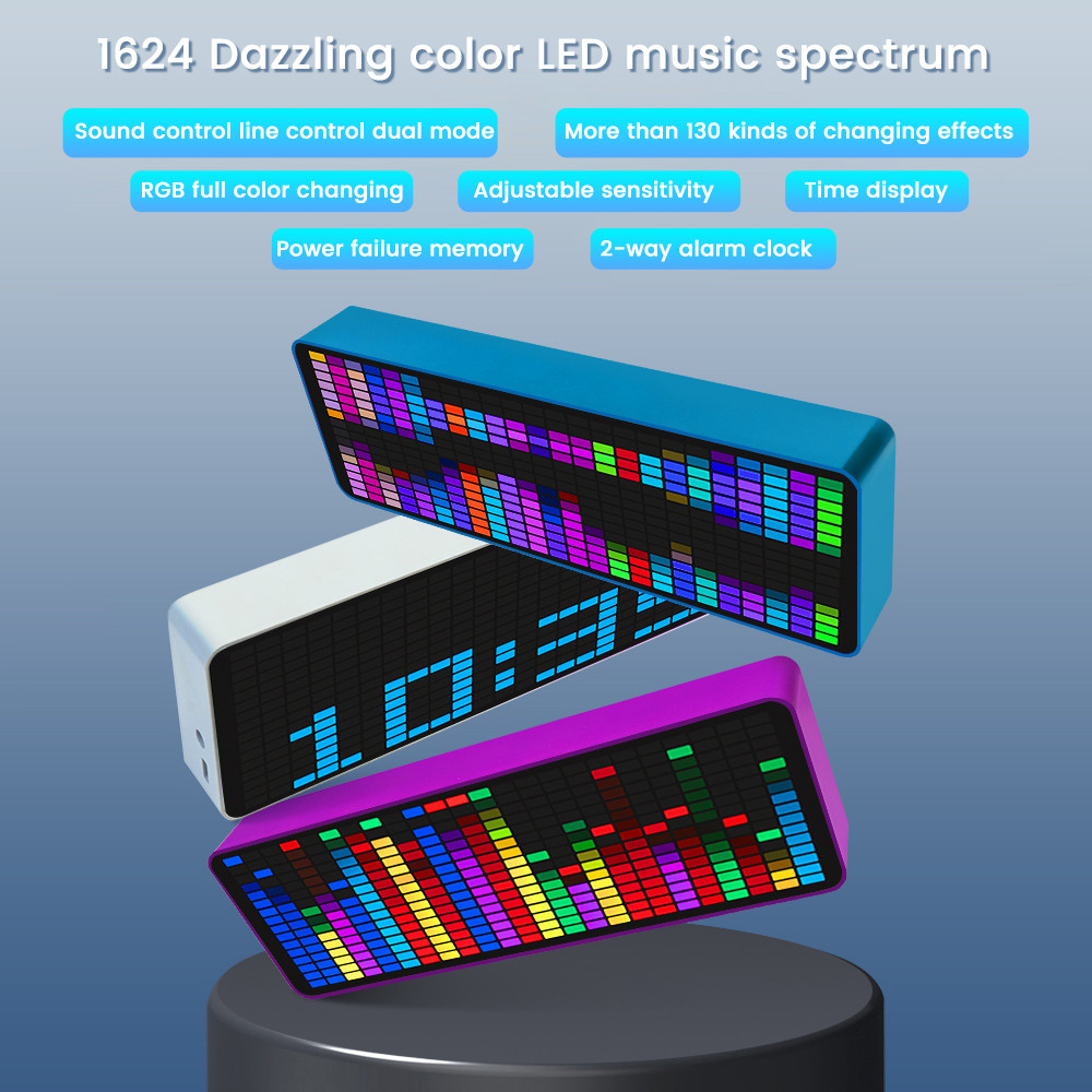 Dazzle Color RGB Music Spectrum Display LED Pickup Ambient Light ...