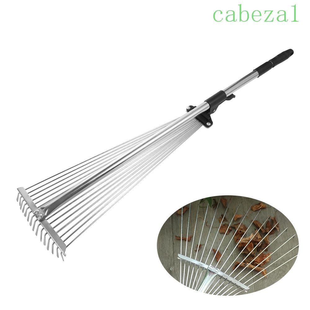 CABEZA Telescopic Rake, Expandable Telescoping Handle Garden Leaf Rake ...